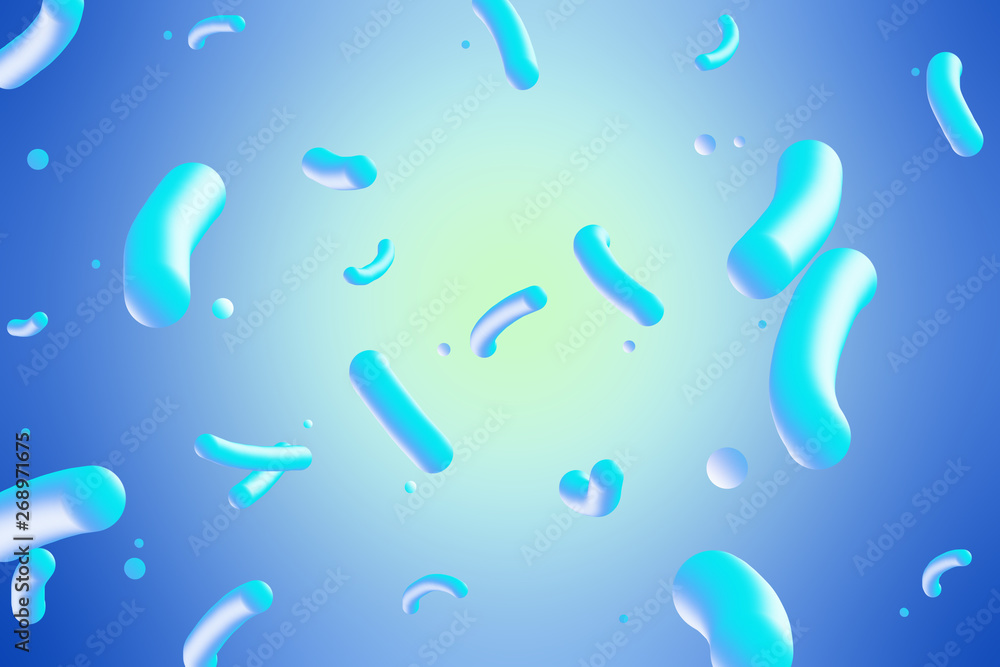 Abstract graphic background with colorful gradient virus bacteria cells ...
