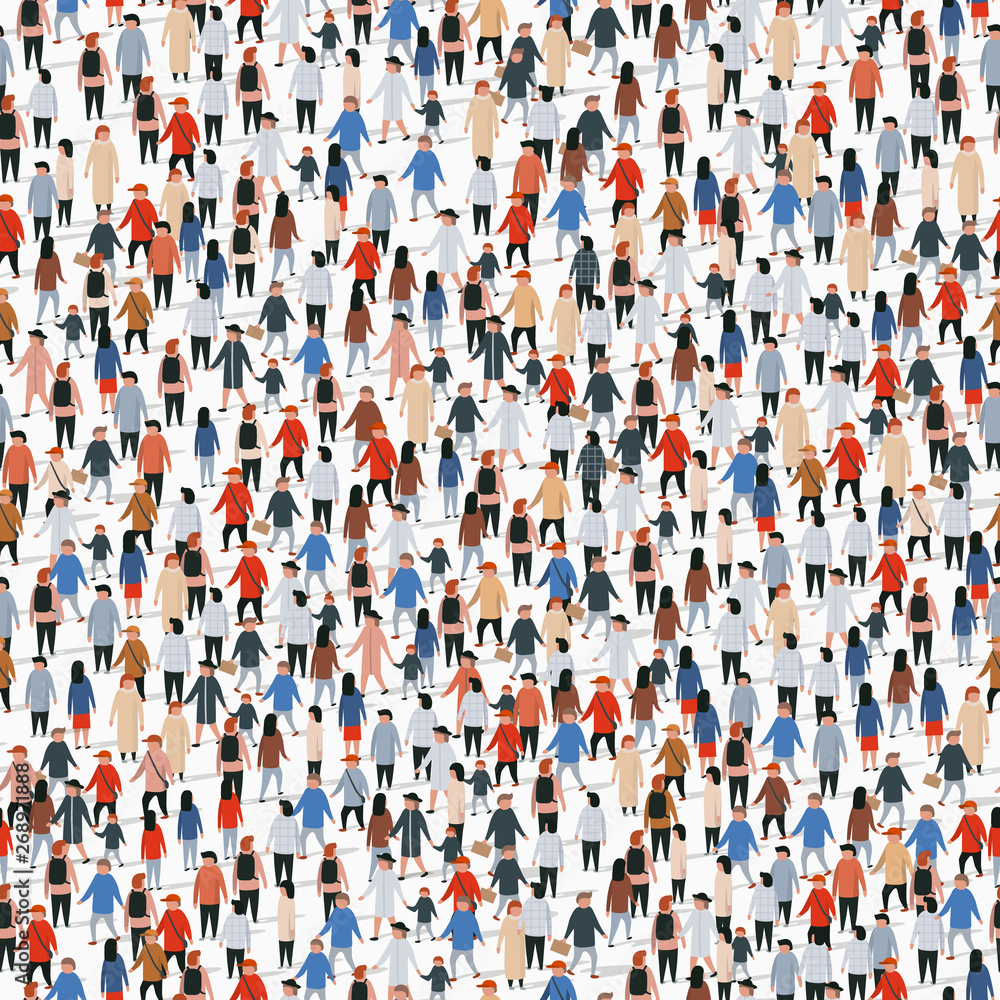 Large group of people. Seamless background Stock Vector | Adobe Stock