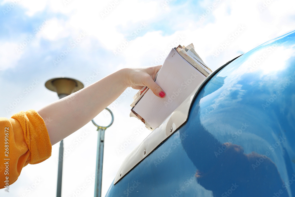 Segregation of rubbish, sorting waste into an appropriate container ...
