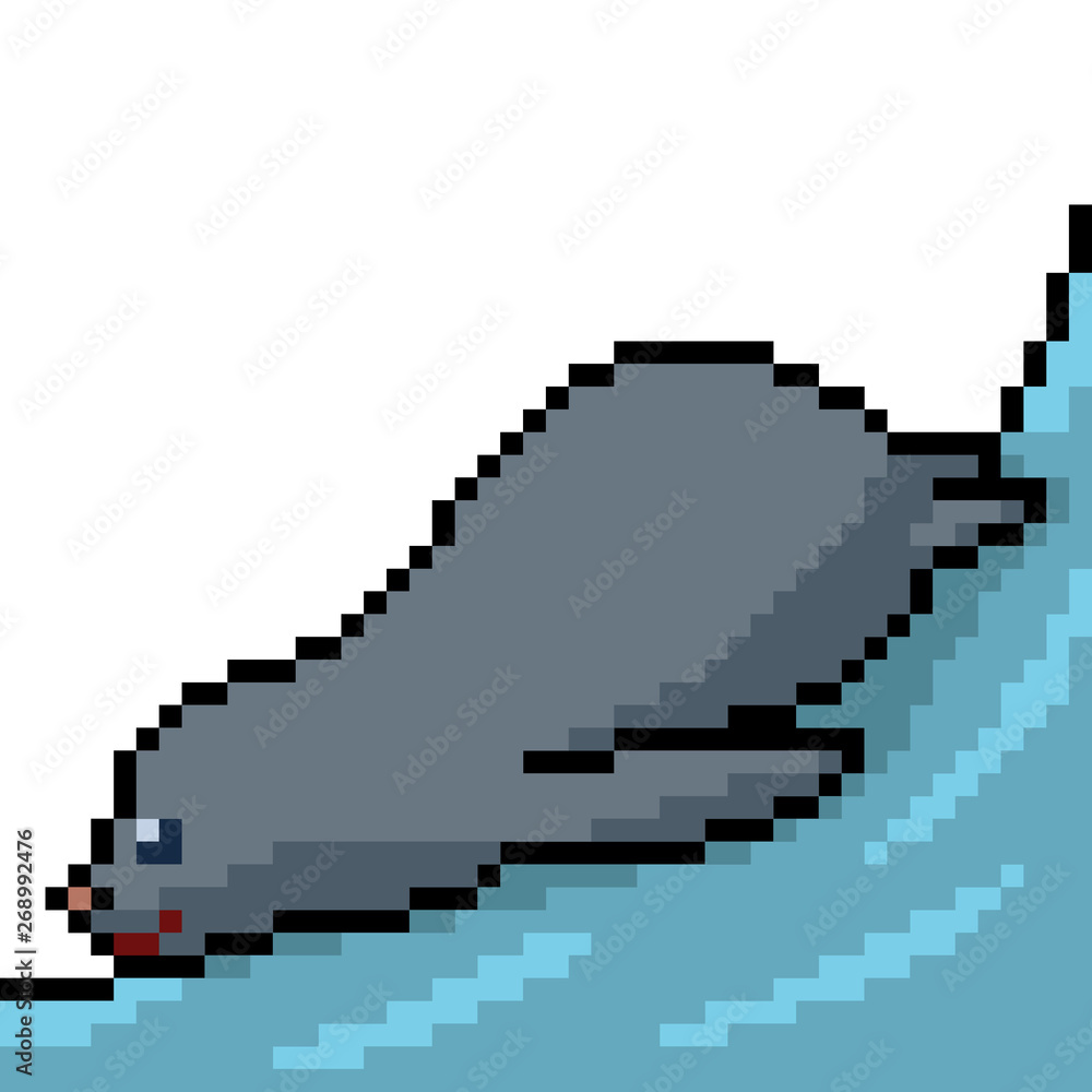 vector pixel art seal slide Stock Vector | Adobe Stock