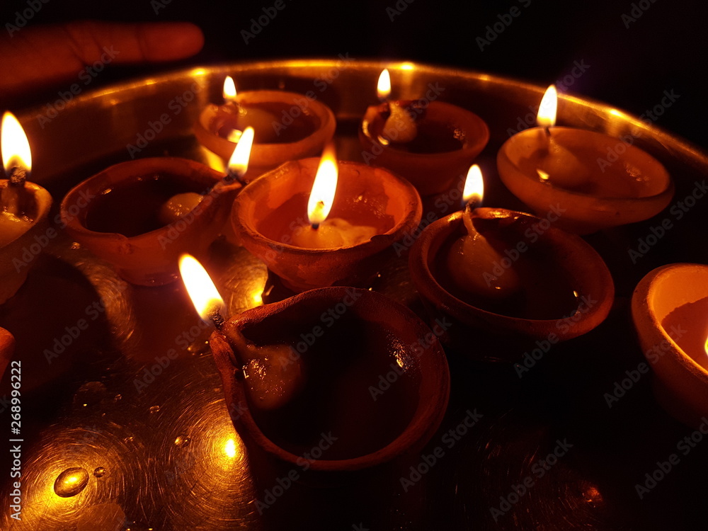 Indian Festival Diwali Deepak Lights Stock Photo | Adobe Stock