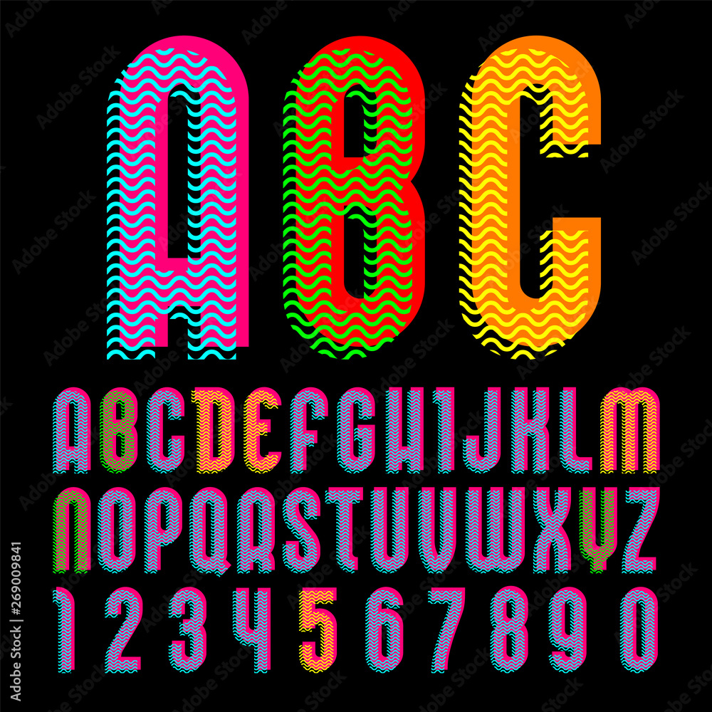 alphabet in style of pop art, vector letters Stock Vector | Adobe Stock