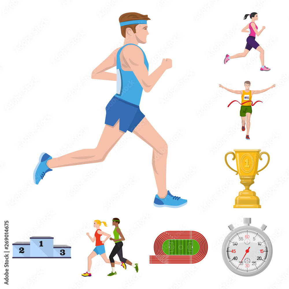 Vector design of step and sprint symbol. Collection of step and ...