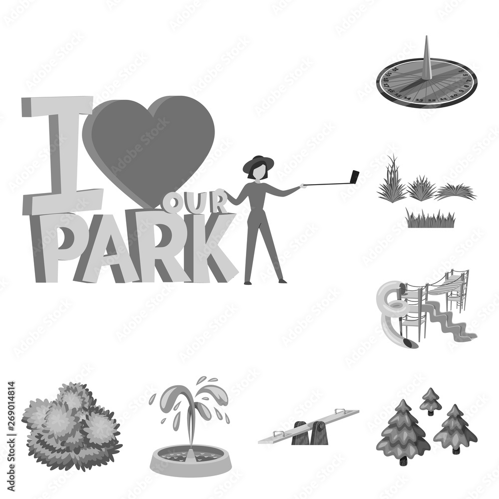 Vector illustration of park and city logo. Set of park and street ...