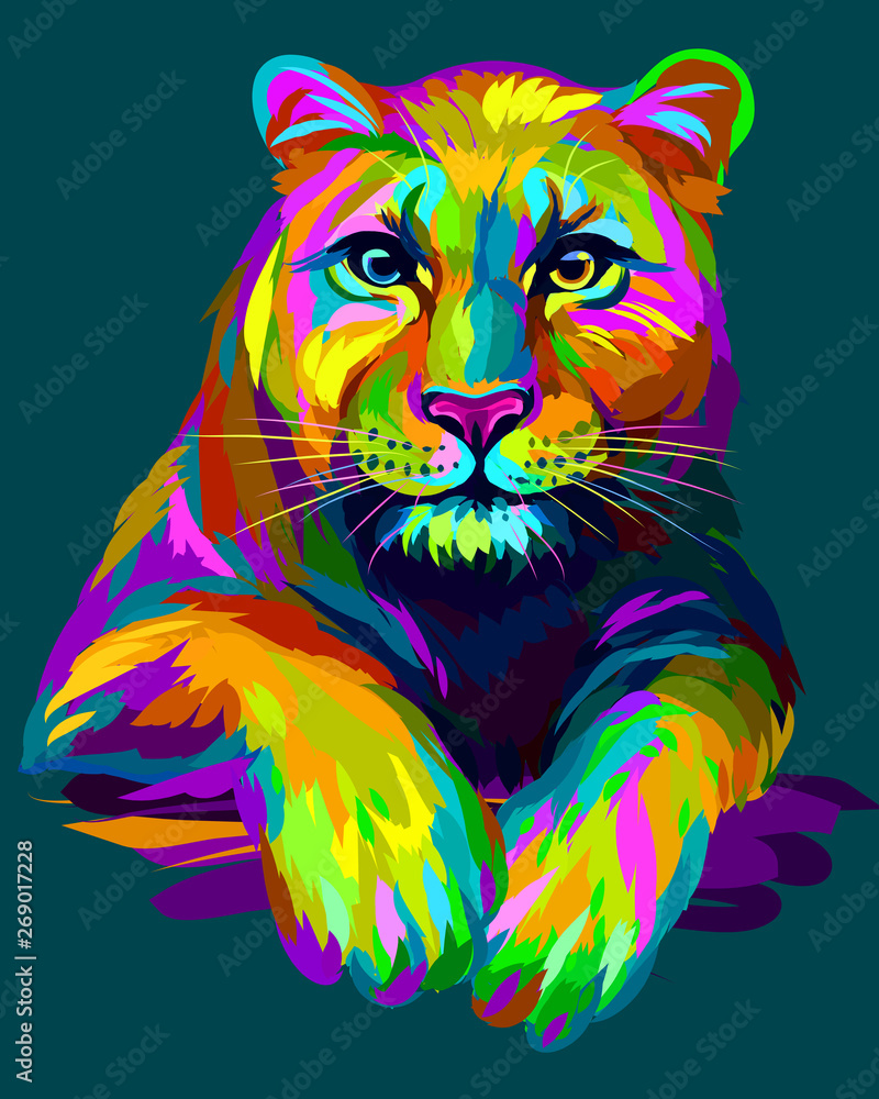 Neon Colors Background Of Animals