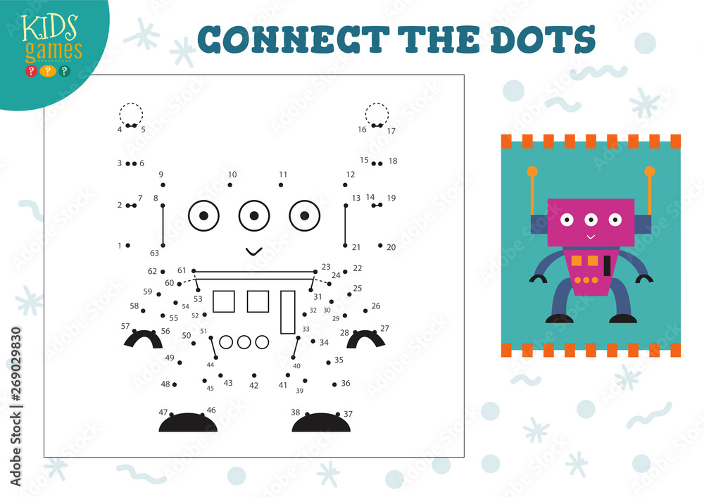 Connect the dots kids mini game vector illustration Stock Vector | Adobe Stock
