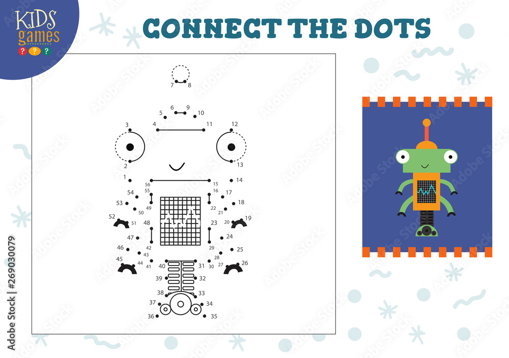 Connect the dots kids game vector illustration Stock Vector | Adobe Stock