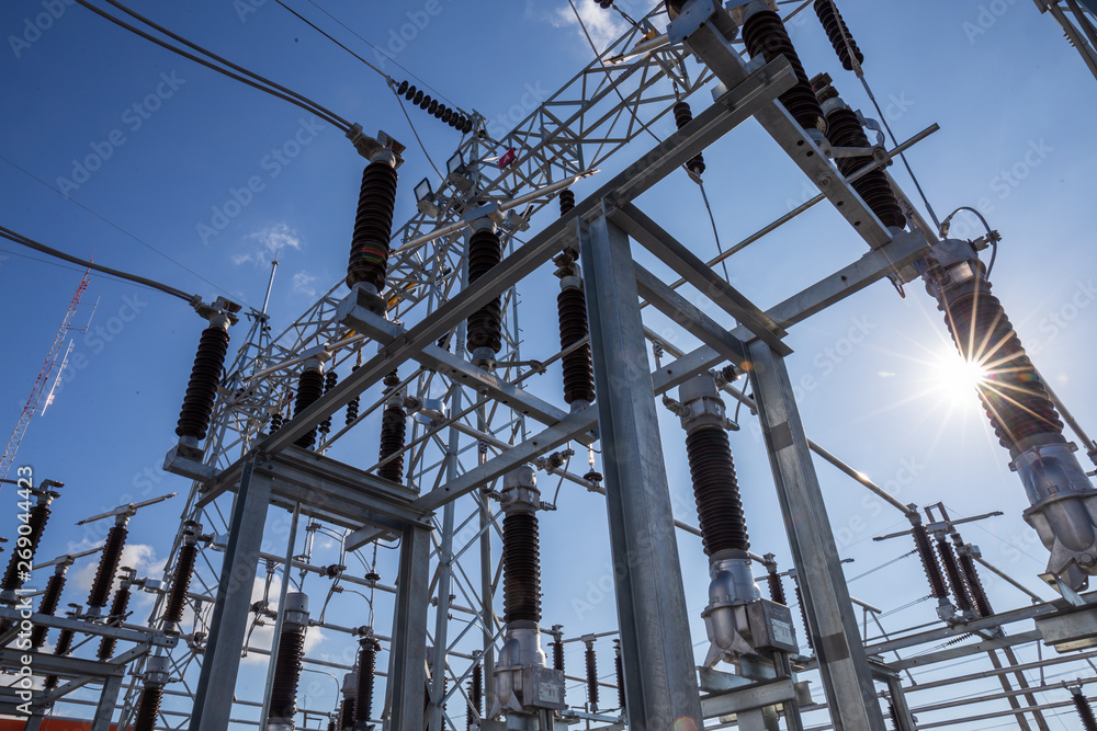 115 kV substation main and transfer bus scheme.With flare light the ...
