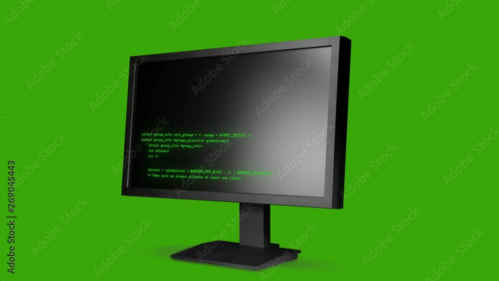 Computer Screen with Programming Code on Green Screen. 4K Stock ビデオ ...
