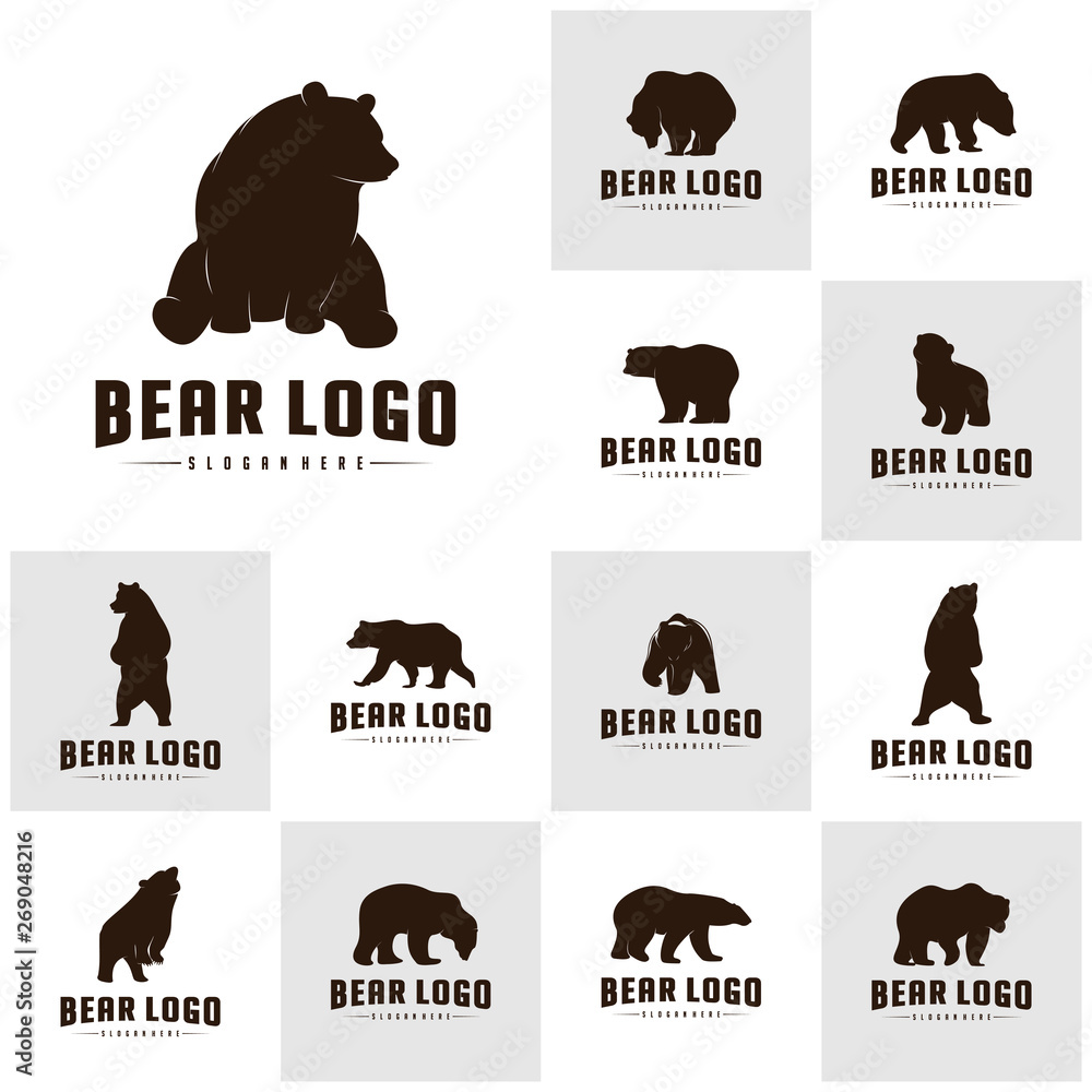 Se of Bear Logo Icon Designs Vector. Bears Logo Concepts. Icon Symbol ...