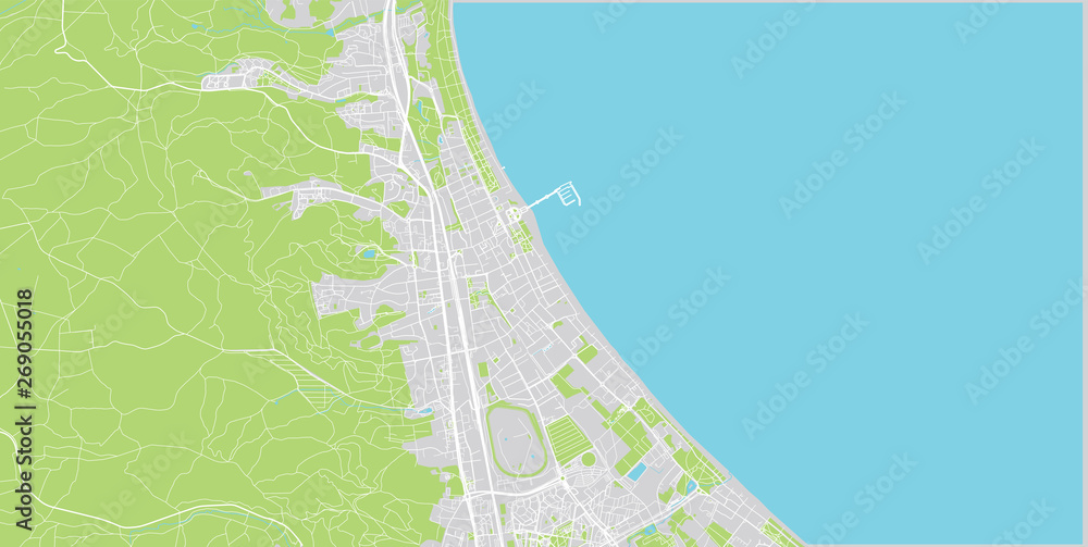 Urban vector city map of Sopot, Poland Stock Vector | Adobe Stock