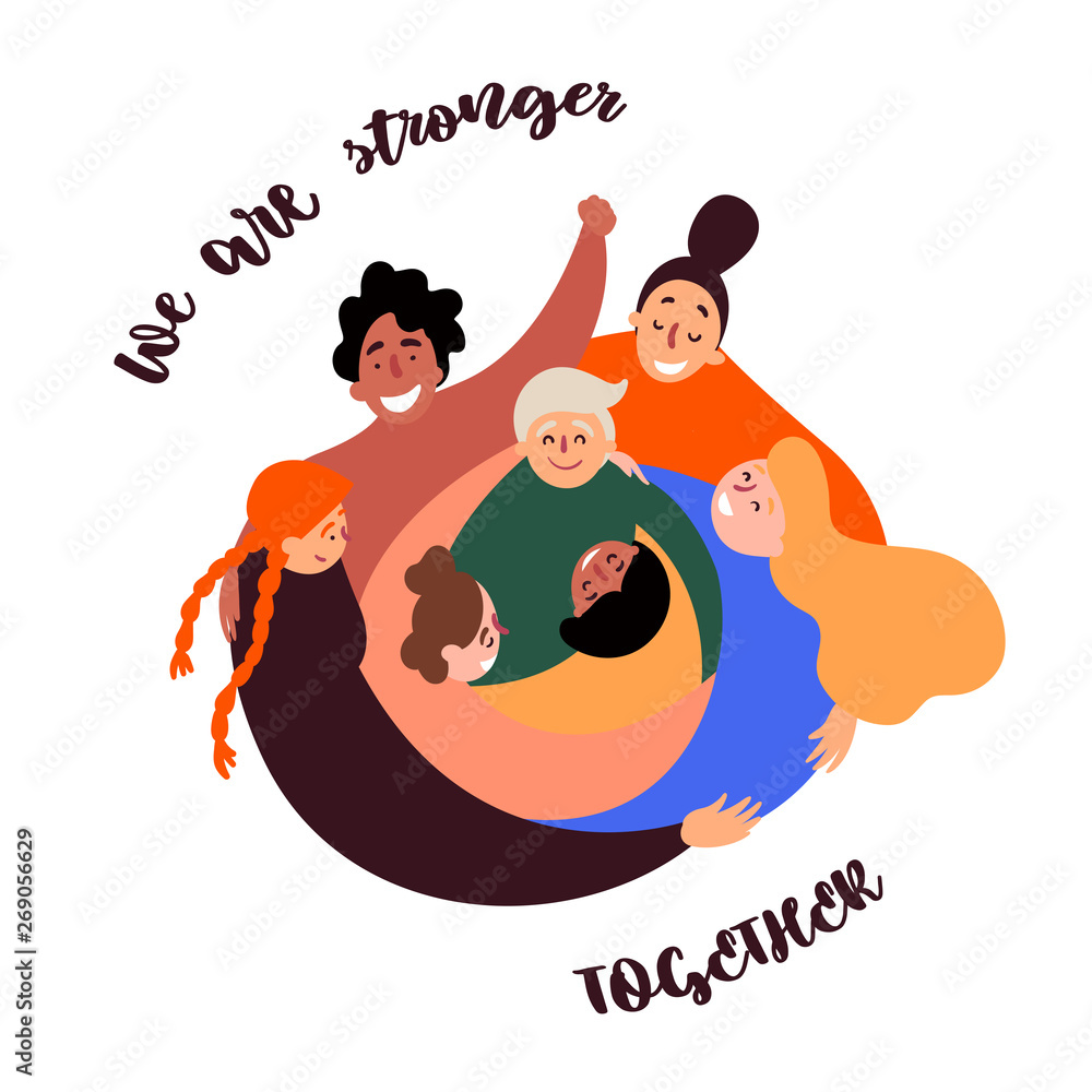 Woman empowerment. Women power in circle. We are stronger together ...