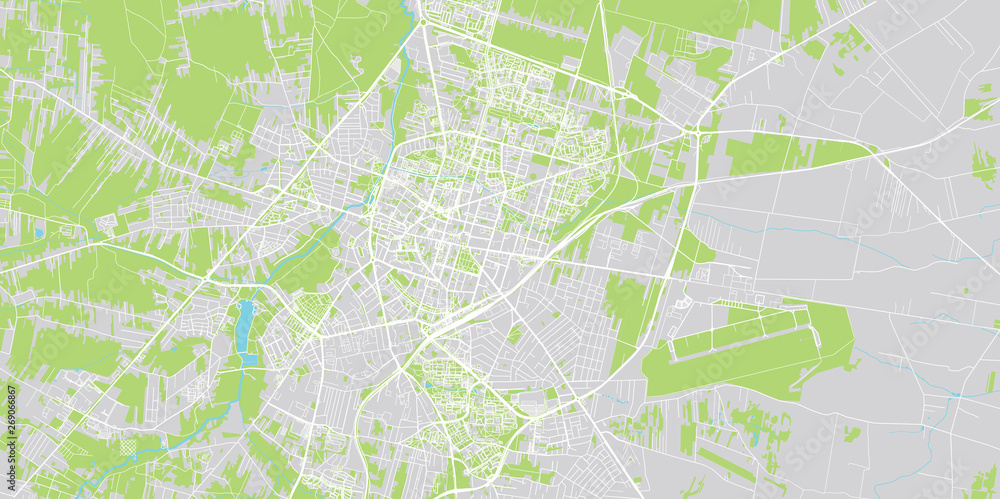 Urban vector city map of Radom, Poland Stock Vector | Adobe Stock