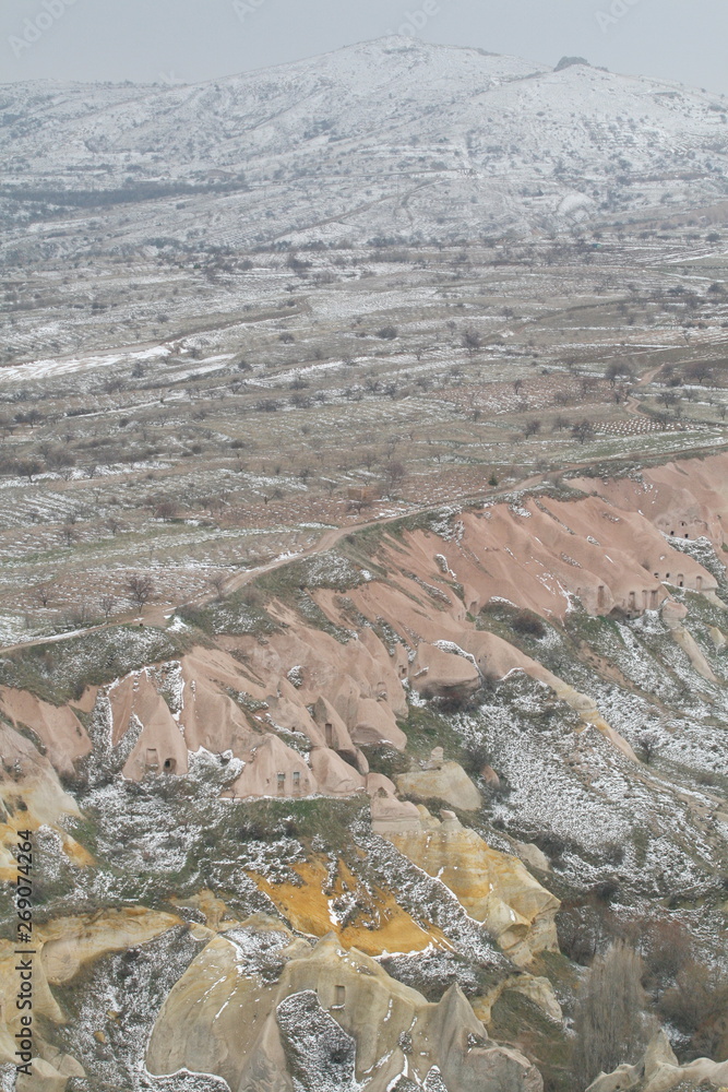 Landscapes of Cappadocia valleys with tuff towers, Turkey Stock Photo ...