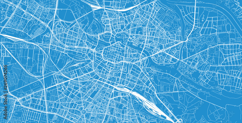 Grafika wektorowa Stock: Urban vector city map of Wroclaw, Poland ...