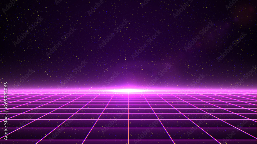 Horizontal matrix grid in space Stock Illustration | Adobe Stock