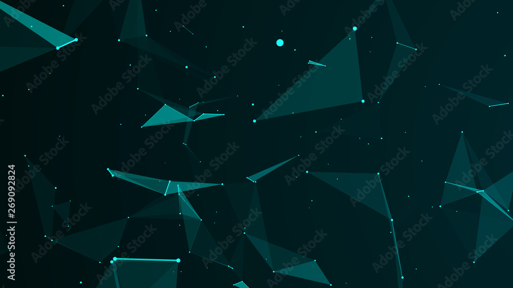 Abstract digital background. Cosmic particles. The effect of plexus ...