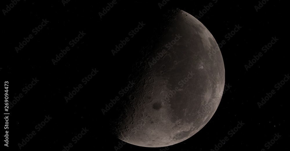 Half Moon Background / Realistic moon / The Moon is an astronomical ...