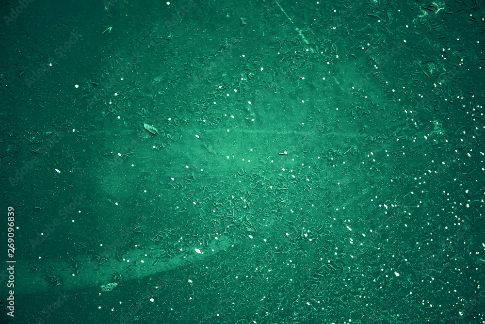 Vintage green background. Rough painted wall of emerald color ...