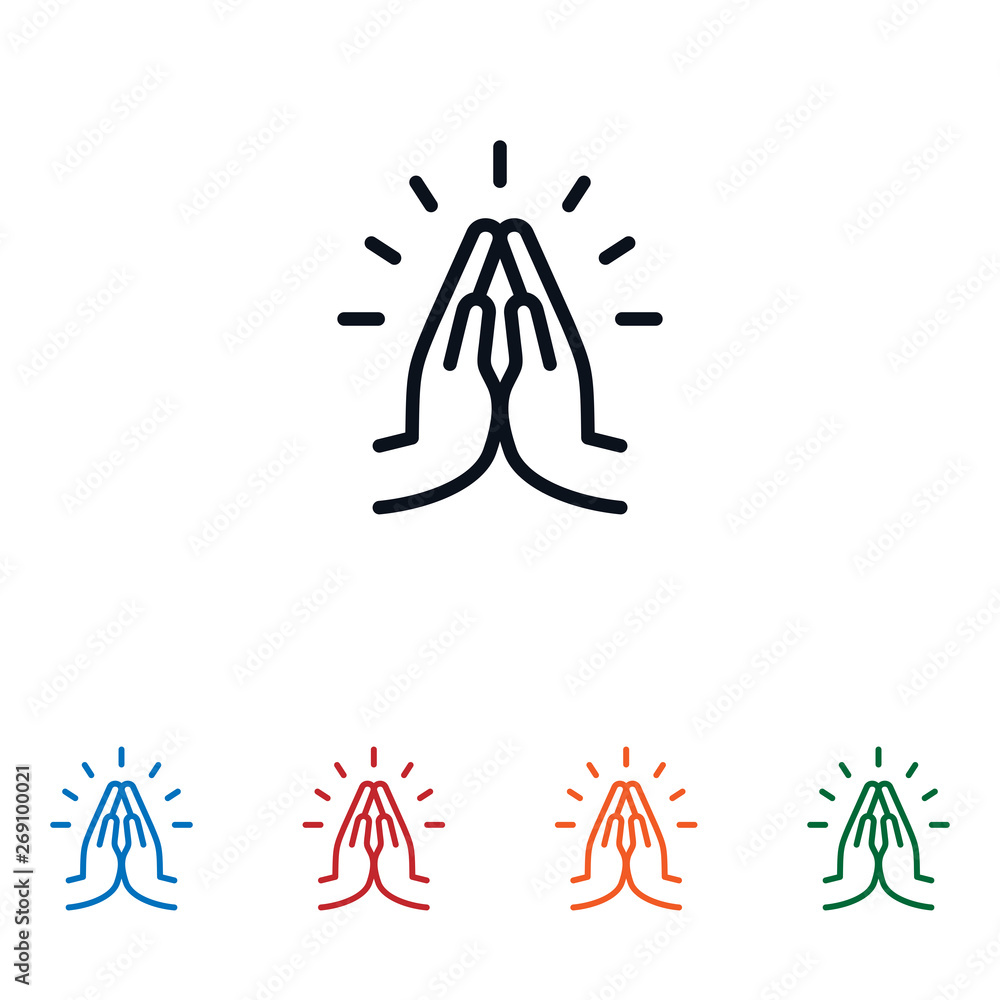Pray icon isolated on white background. Pray icon in trendy design ...