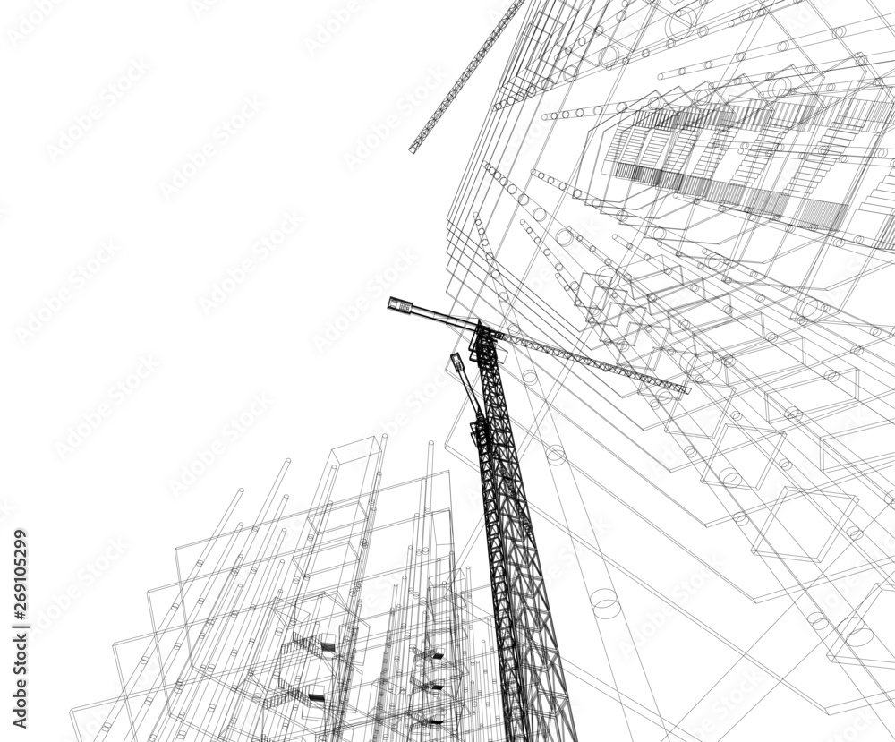 building construction site, vector illustration Stock Vector | Adobe Stock