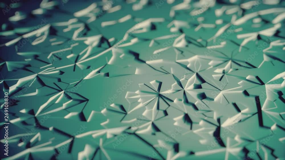 Abstract Blue ice background, low poly smooth 3d extrude seamless loop ...