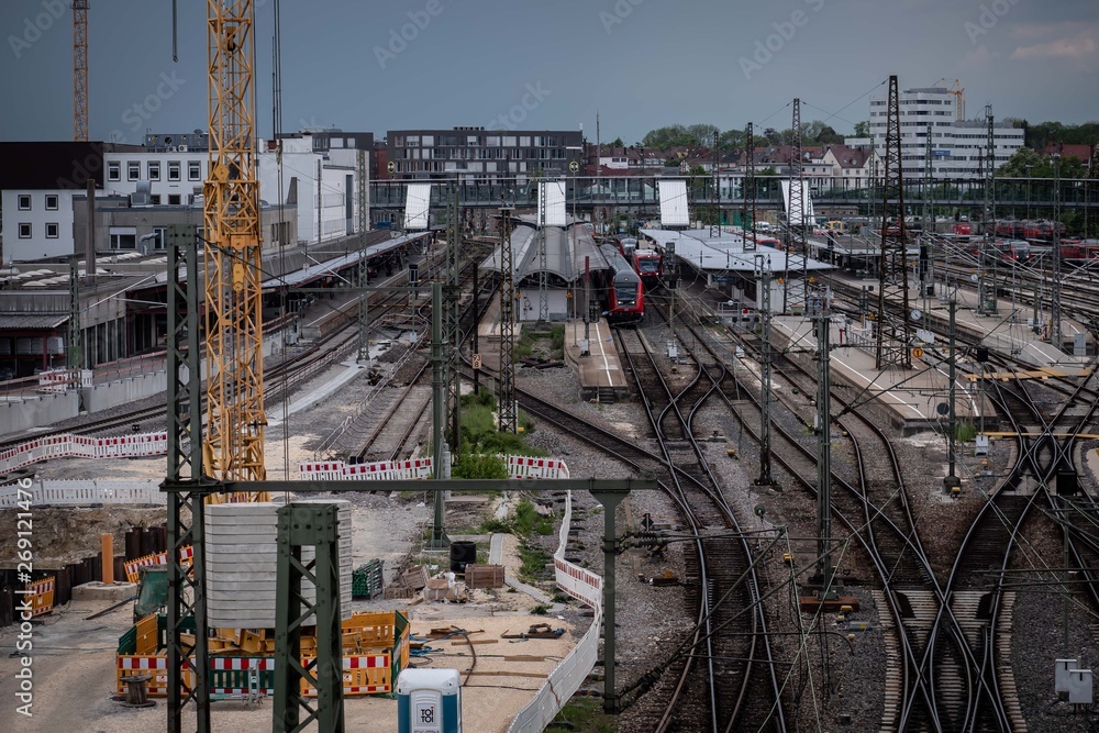 Ulmer Hauptbahnhof in Ulm, Baustelle S21 Bahnprojekt stuttgart-ulm mit ...