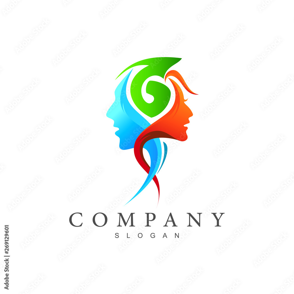 human face logo,cosmetic symbol, beauty icon, logo letter g Stock ...