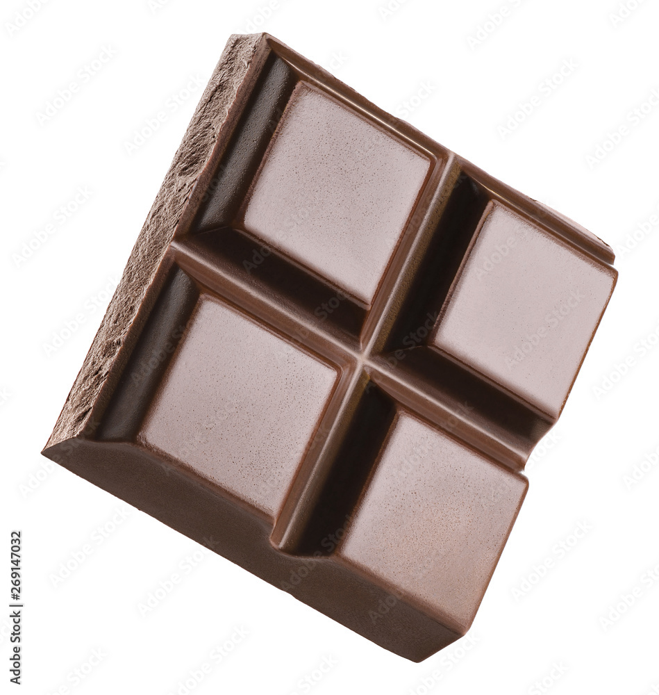 Piece of chocolate bar isolated on white background. Stock Photo ...