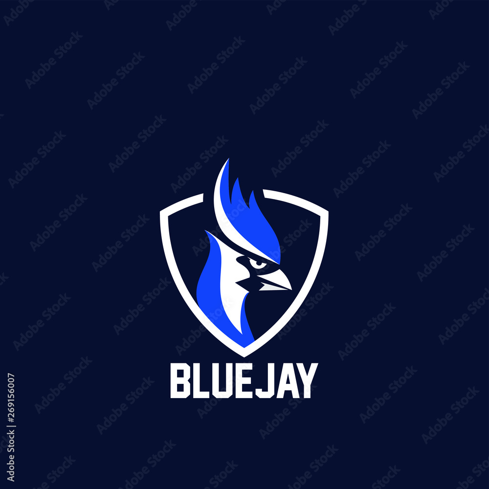blue jay bird color head mascot logo icon designs vector illustration ...