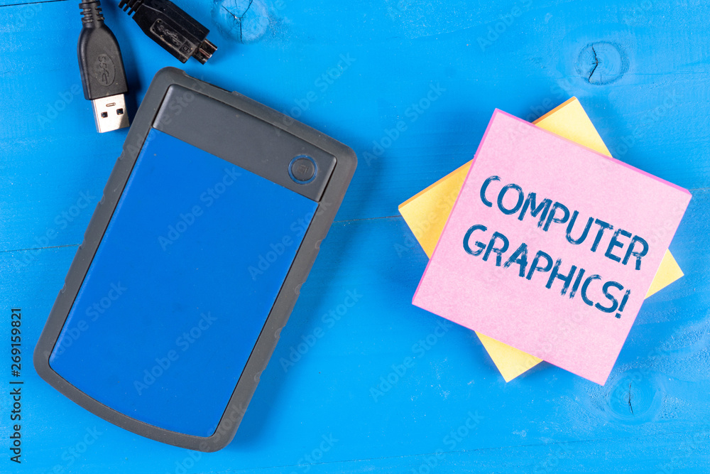 Writing note showing Computer Graphics. Business concept for visual ...