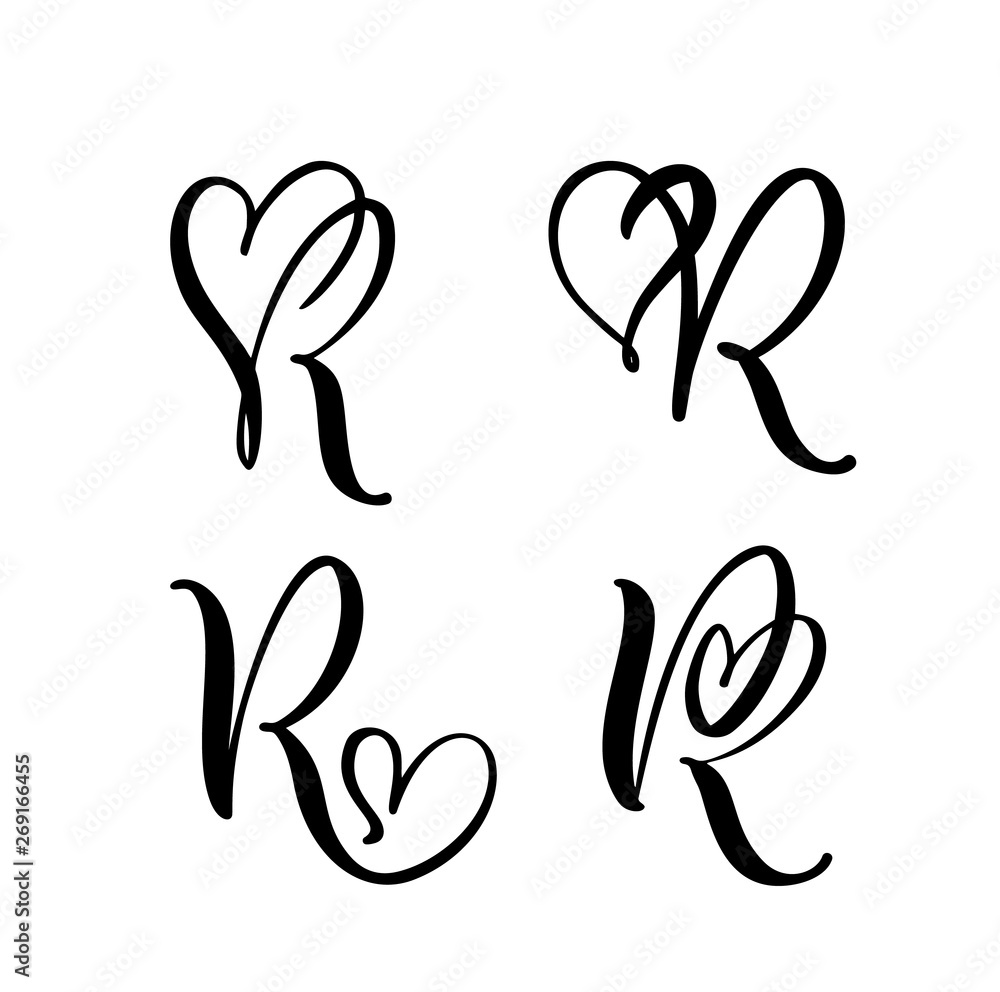 Letter R In Calligraphy