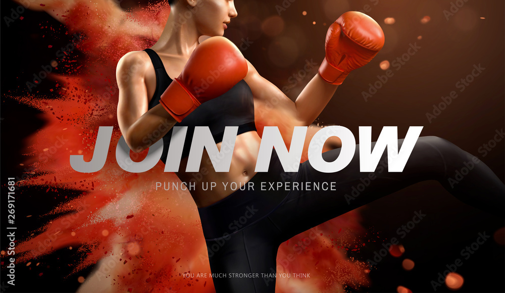 Boxing course ads Stock Vector | Adobe Stock