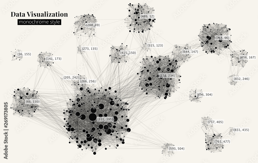 Abstract big data visualization concept. Infographics data science ...