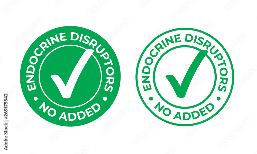 Endocrine disruptors no added vector green check mark icon. Natural ...