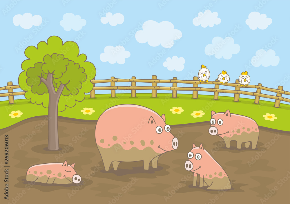 Dirty Pigs Clipart