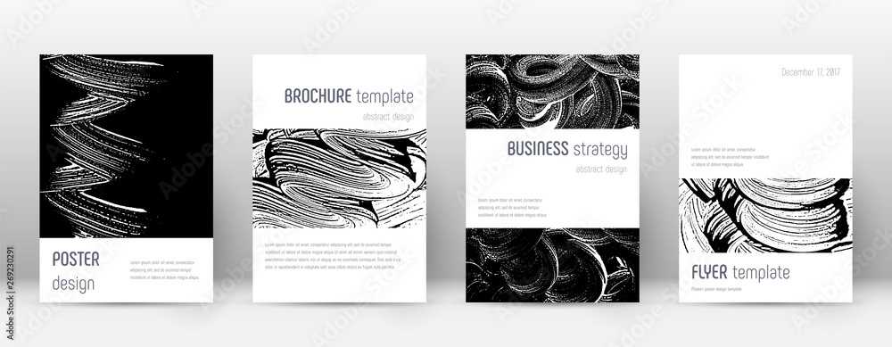 Cover page design template. Minimalistic brochure layout. Classic ...