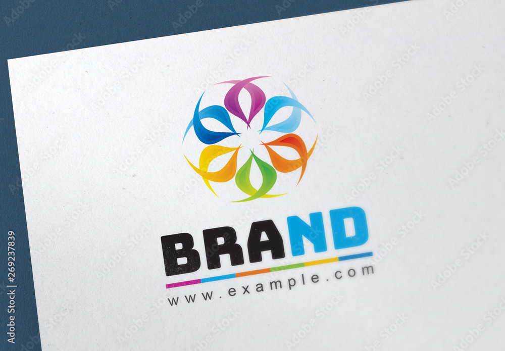 Abstract Logo Layout Colorful Shapes in Floral Arrangement Stock ...