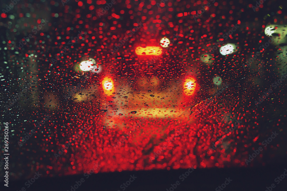 Windshield Rain Night