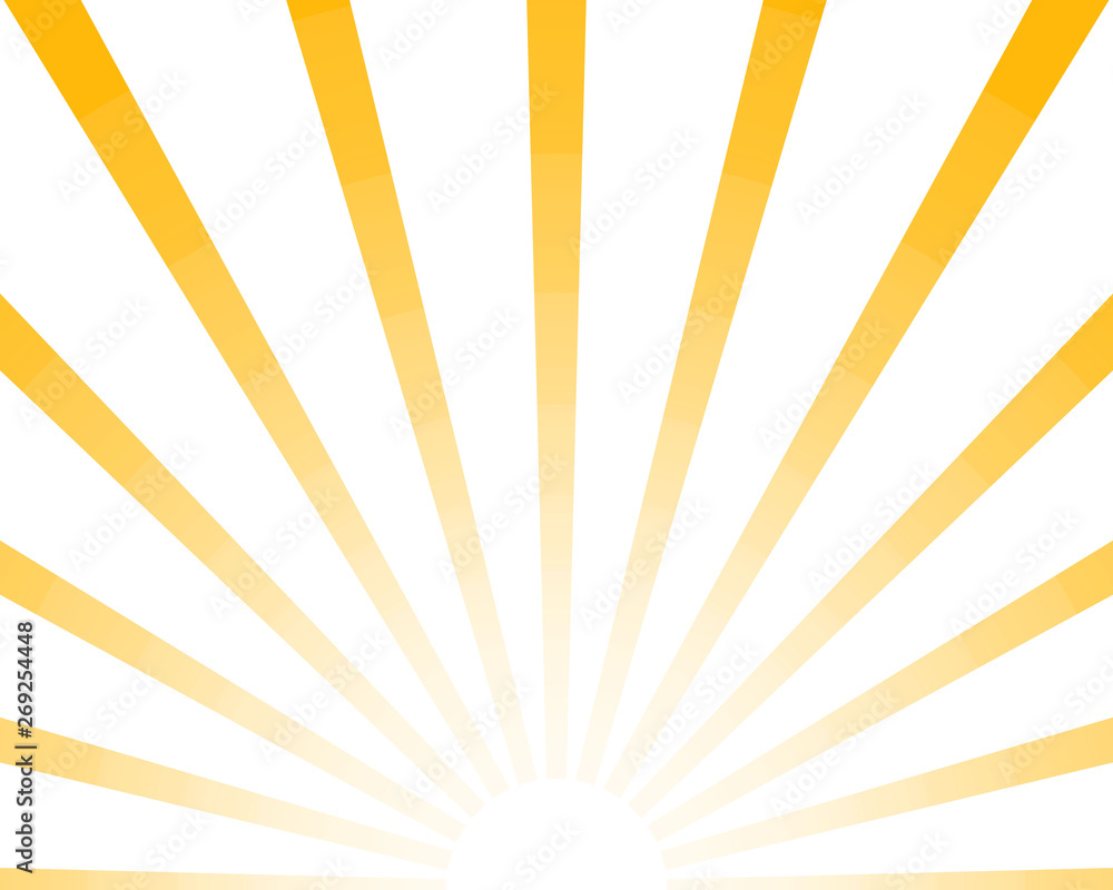Half Sun Rays retro background, yellow colored sunburst stylish. Shine ...