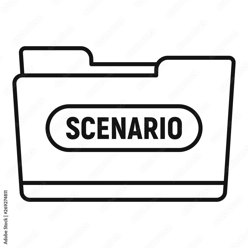 Film folder scenario icon. Outline film folder scenario vector icon for ...