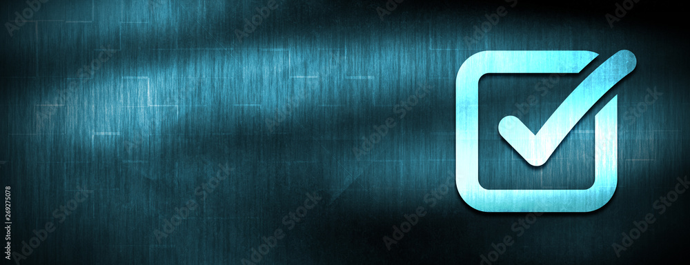 Check box icon abstract blue banner background Stock Illustration ...