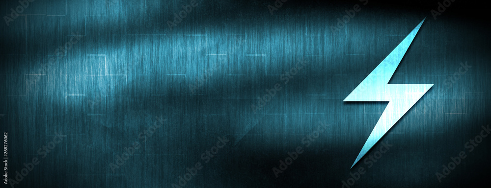 Electric bolt icon abstract blue banner background Stock Illustration ...