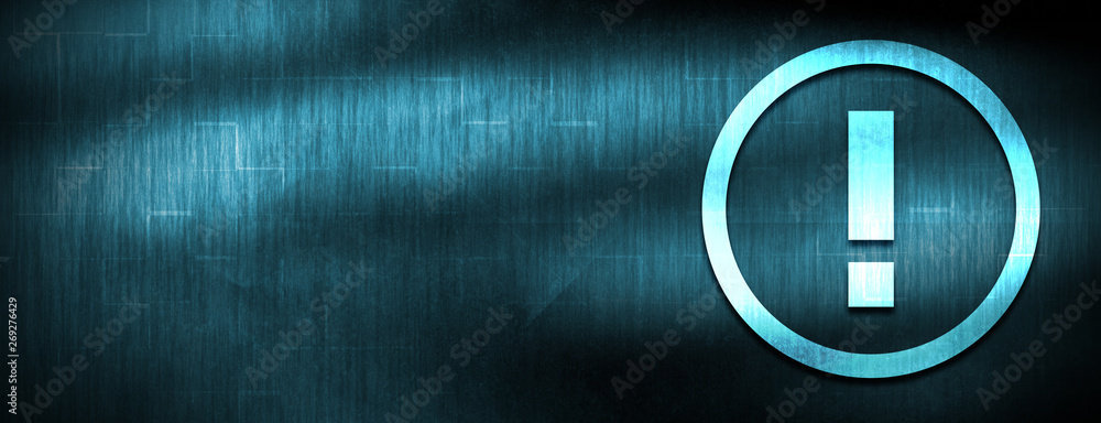 Exclamation mark icon abstract blue banner background Stock ...