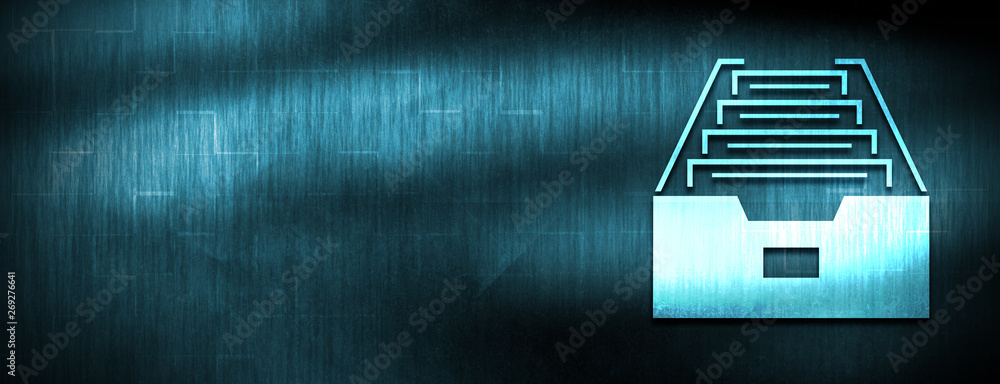 Folder archive cabinet icon abstract blue banner background Stock ...