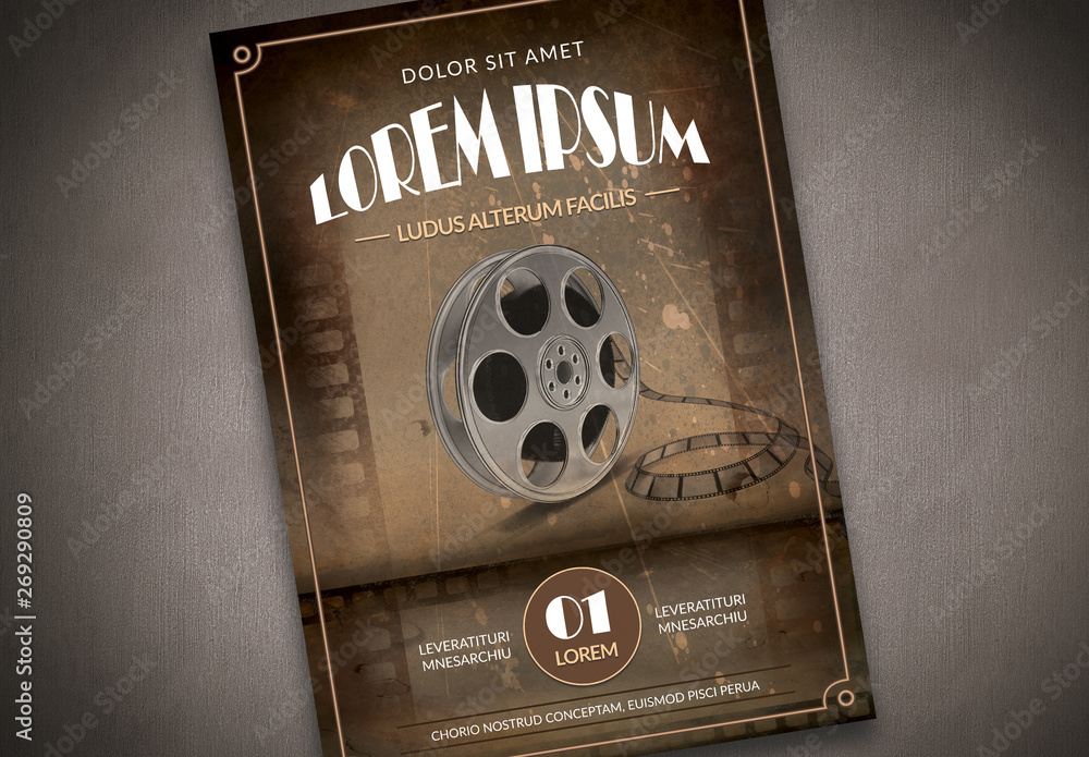 Vintage Hollywood Style Film Poster Layout Stock Template | Adobe Stock