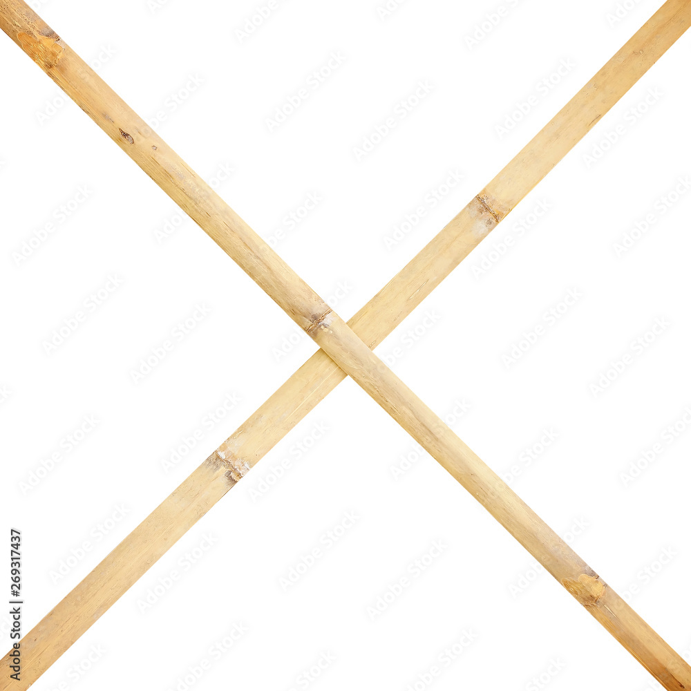 Bamboo stick cross isolated on white background Stock Photo | Adobe Stock