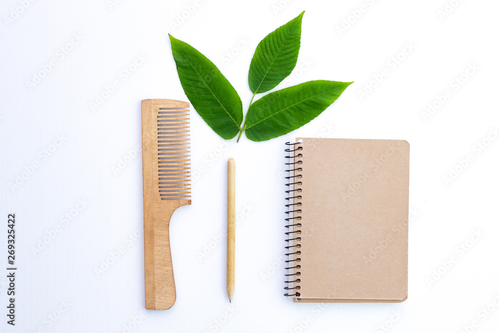 Products made from recycled kraft paper. Eco concept, plastic free ...