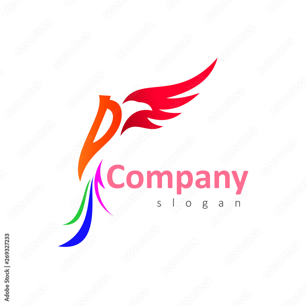 bird logo and letter D, eagle logo with letter d design template Stock ...