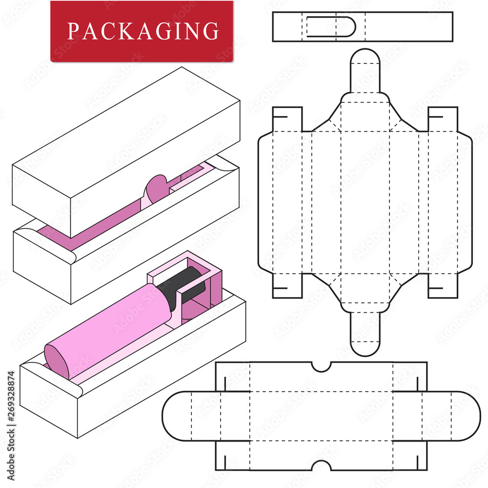 Packaging Design.Vector Illustration of Box.Package Template. Isolated ...